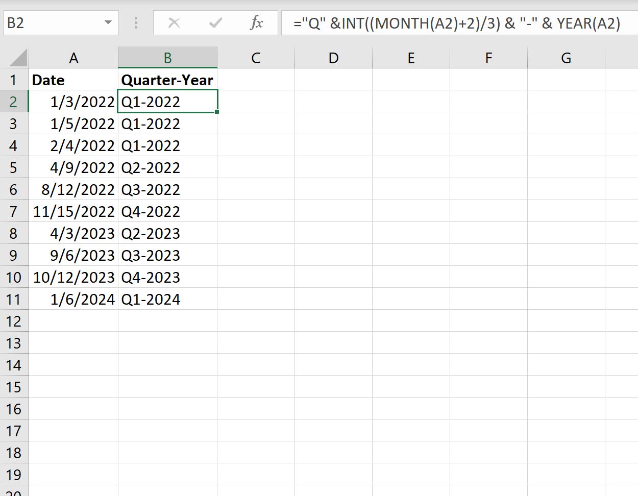 How Do I Convert Date To Quarter And Year In Excel 