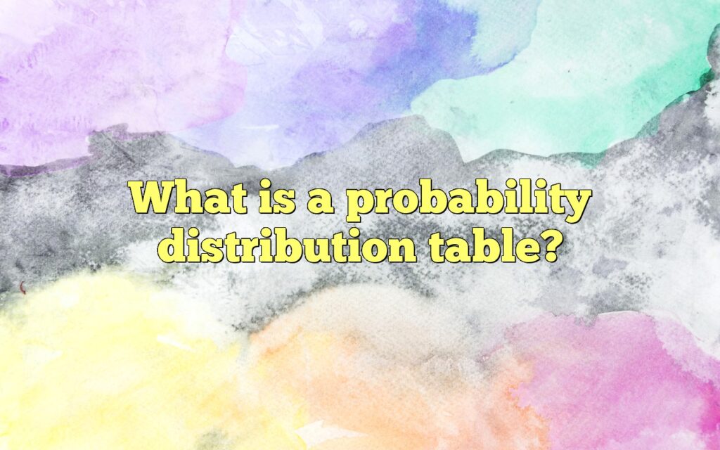 What Is A Probability Distribution Table?