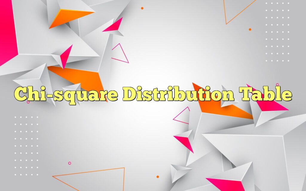 Chi-square Distribution Table