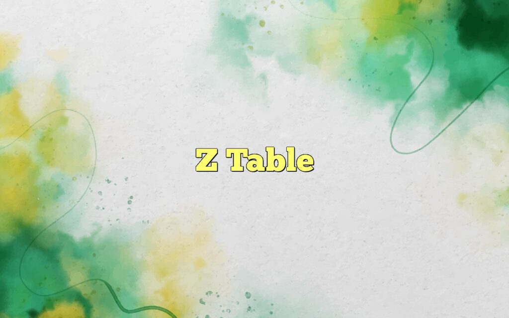 Z Table
