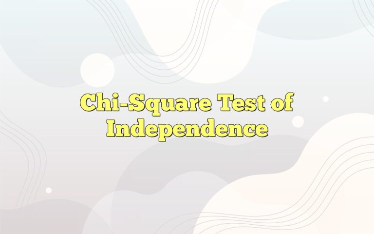 Chi-Square Test Of Independence