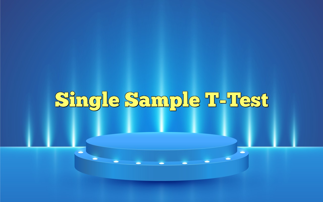 Single Sample T-Test