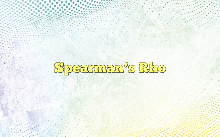 Spearman’s Rho