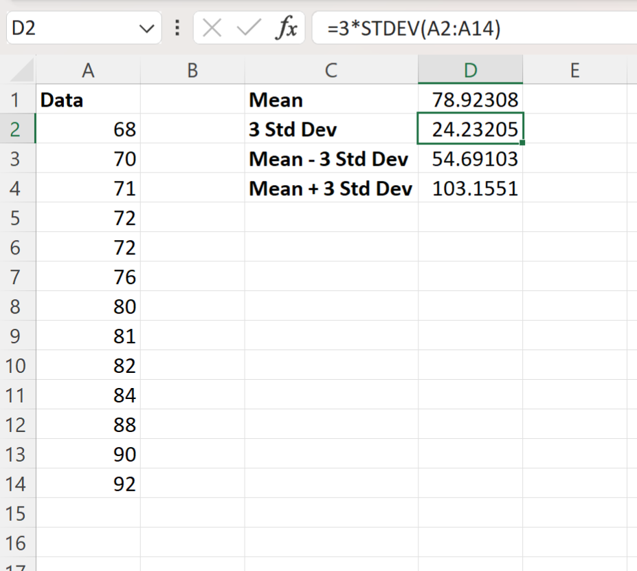How Can I Calculate 3 Standard Deviations In Excel?