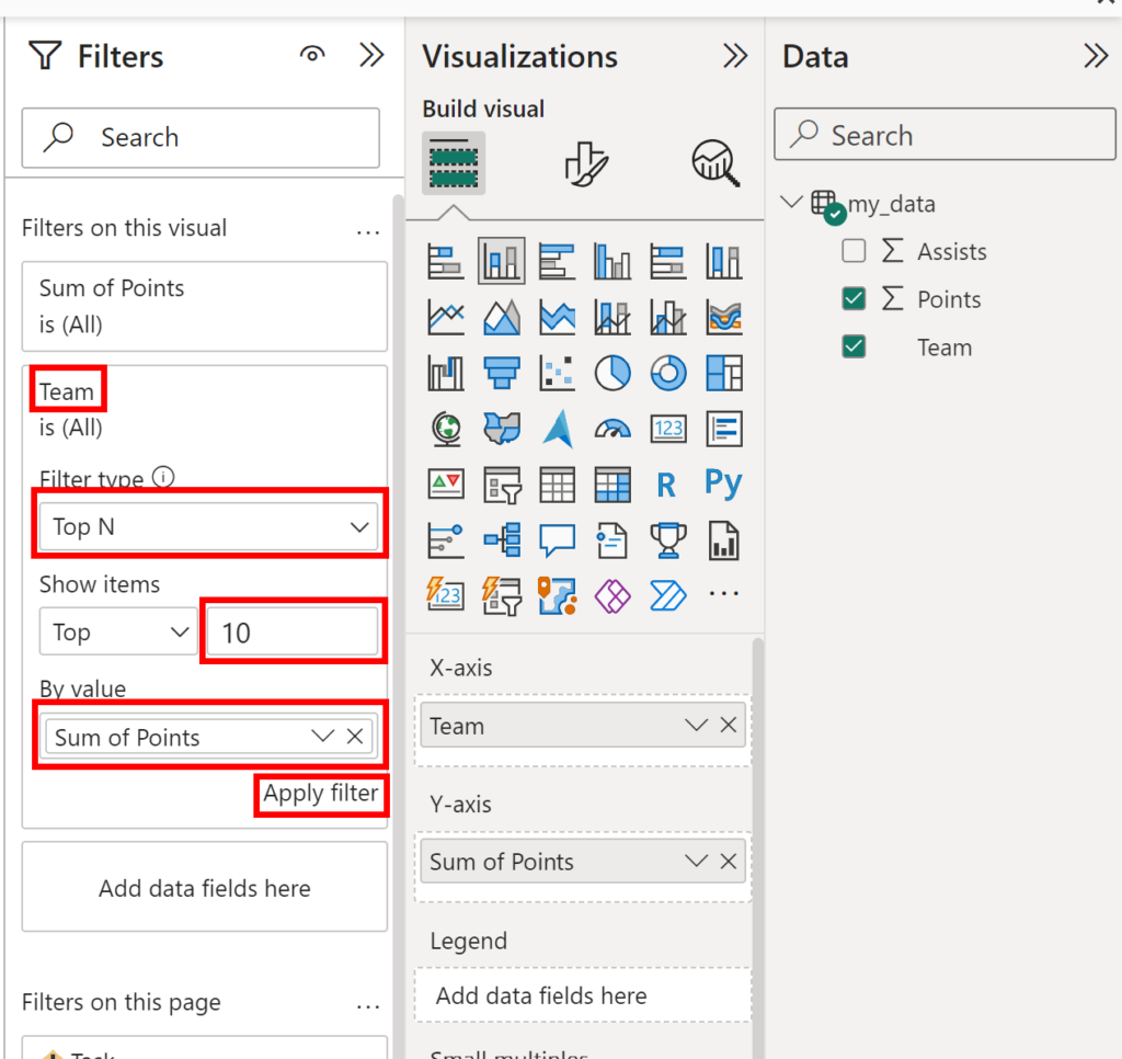 How To Display Top 10 Values In A Power BI Chart