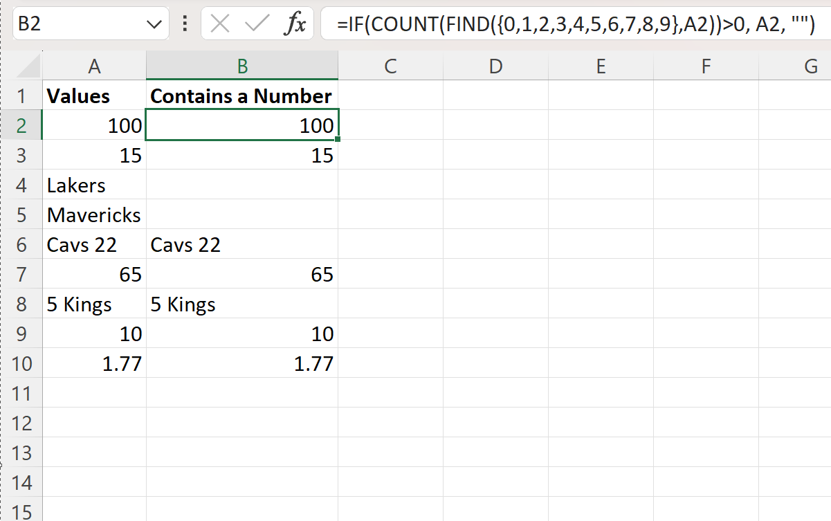 How Do I Use Excel To Return A Value If A Cell Contains A Number?