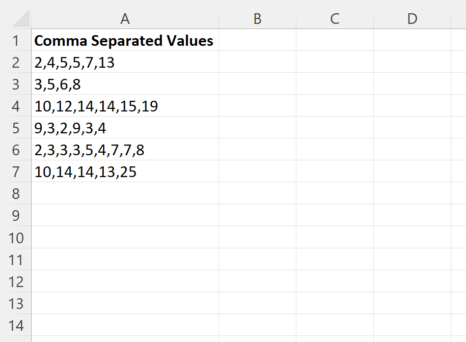 How Can I Calculate The Average Of A List Of Numbers Separated By Commas In Excel?