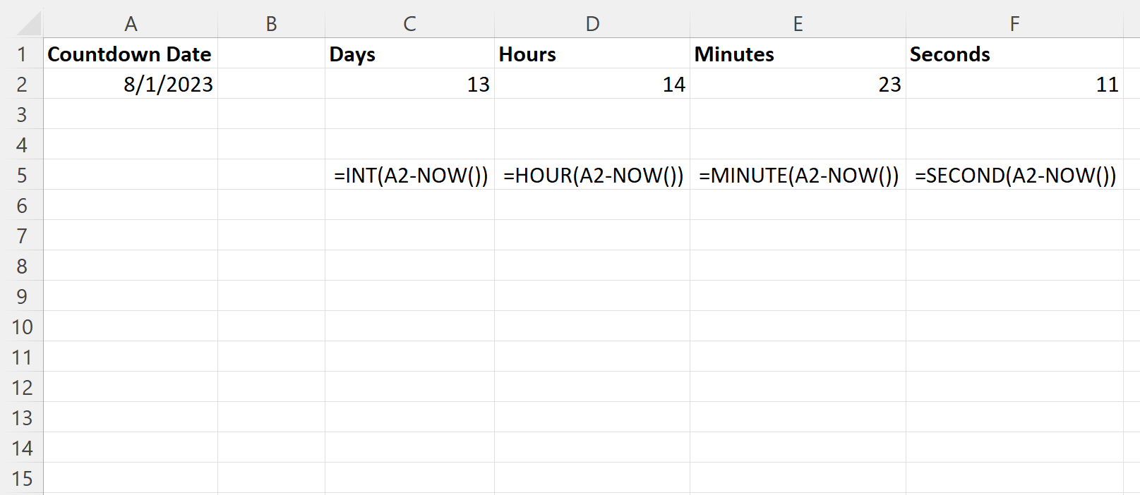 How Do I Create A Countdown Timer In Excel?
