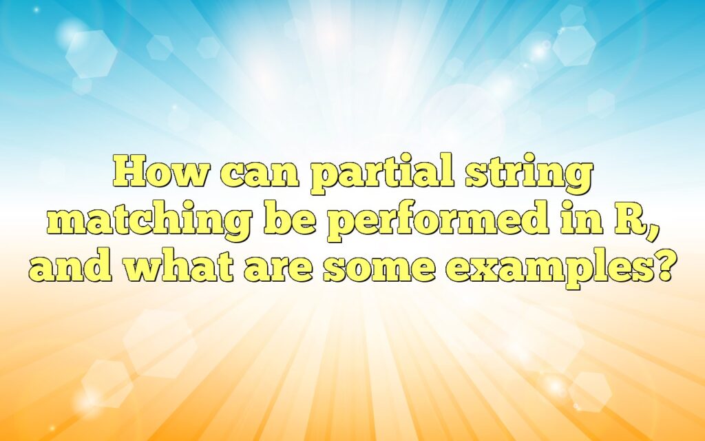 How Can Partial String Matching Be Performed In R, And What Are Some Examples?