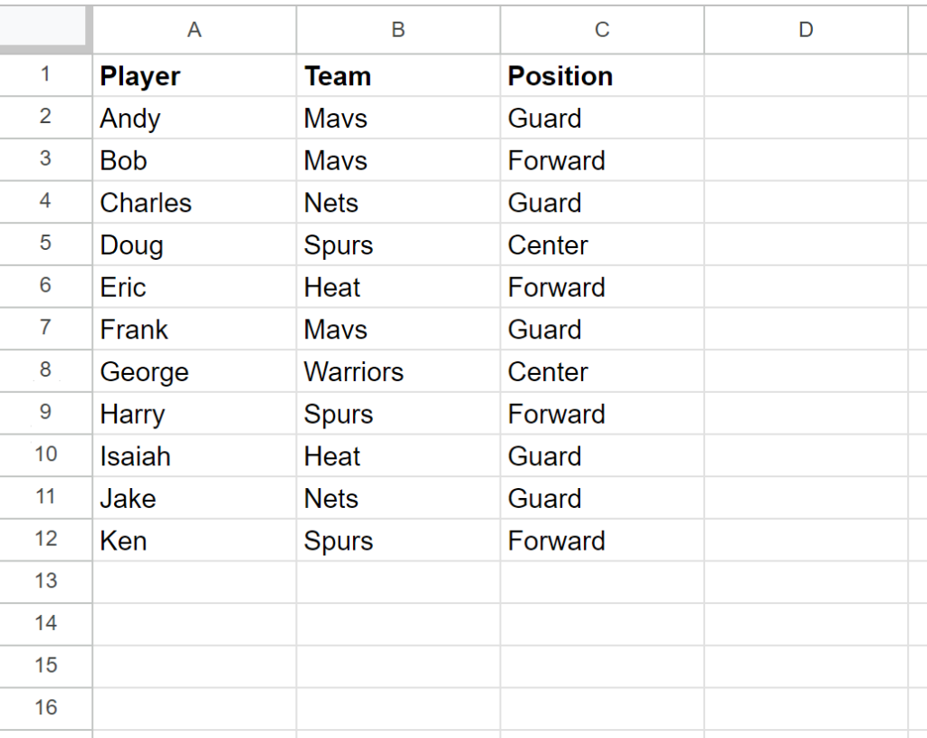 How Can I Create A List In Google Sheets Based On Specific Criteria?