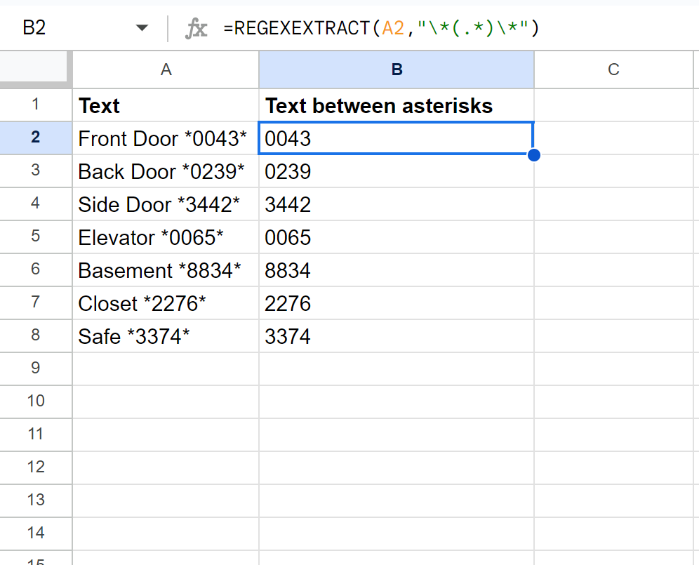 How Can I Extract Text Between Two Characters In Google Sheets?