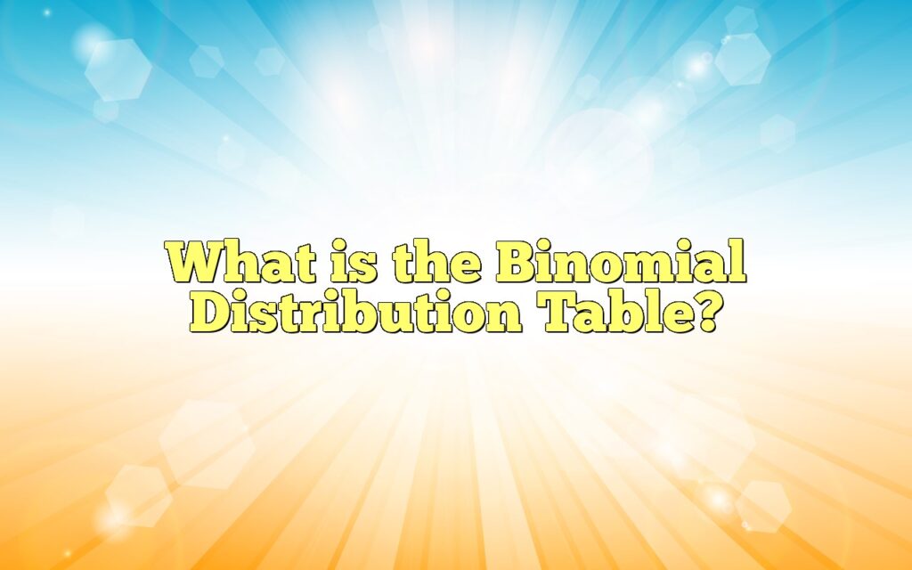 What Is The Binomial Distribution Table?