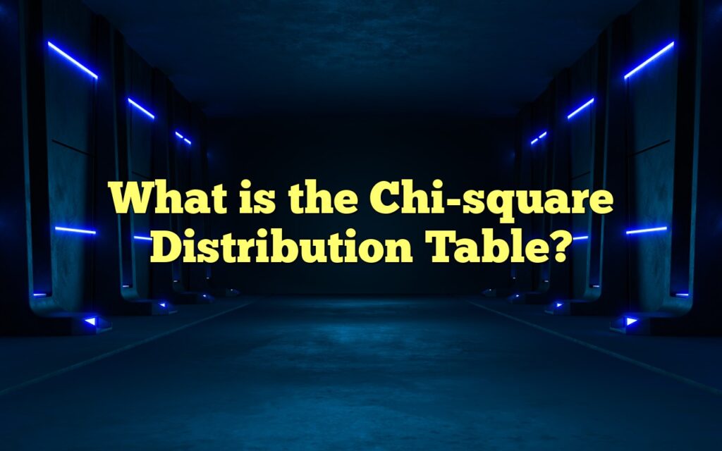 What Is The Chi-square Distribution Table?