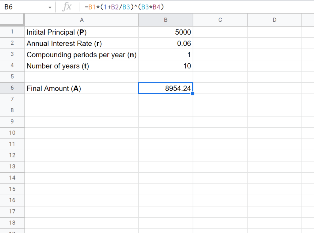 How Do I Calculate Compound Interest In Google Sheets?