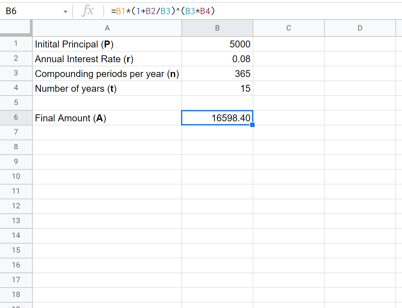 How Do I Calculate Compound Interest In Google Sheets?