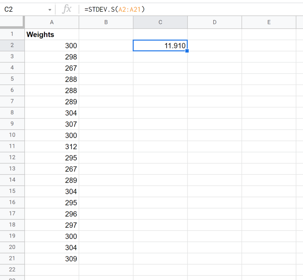 What Is The Process For Calculating Standard Deviation In Google Sheets ...