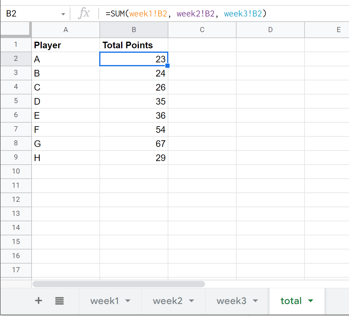 How Can I Sum Values Across Multiple Sheets In Google Sheets?