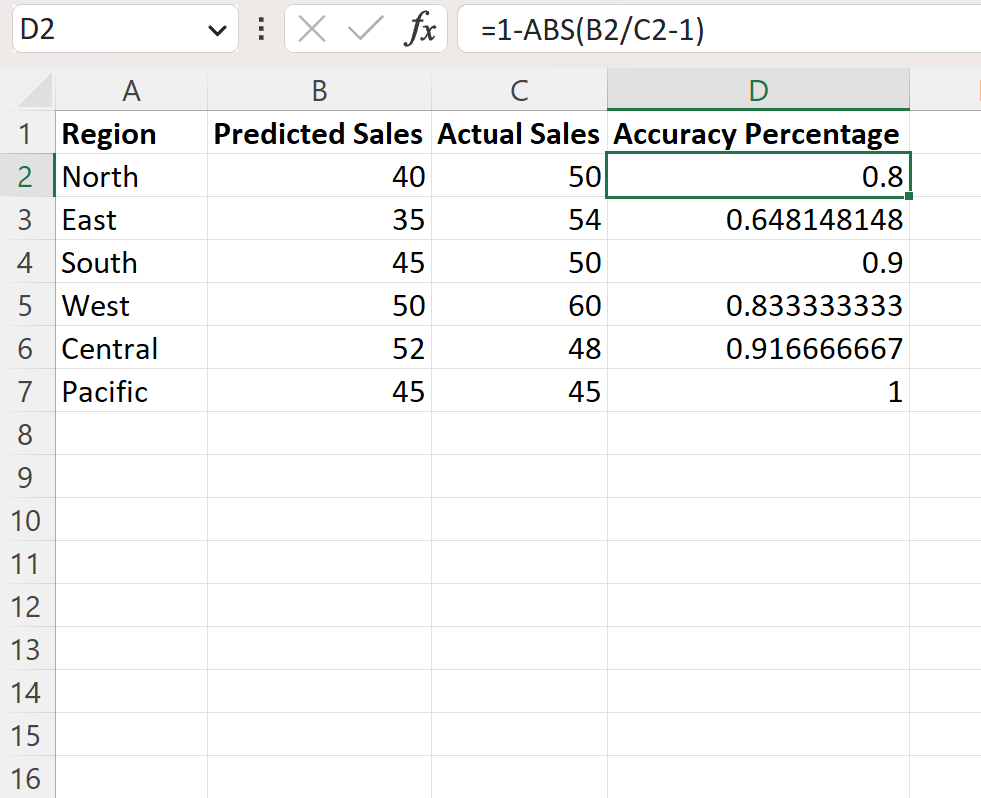 How Do I Calculate The Accuracy Percentage In Excel?