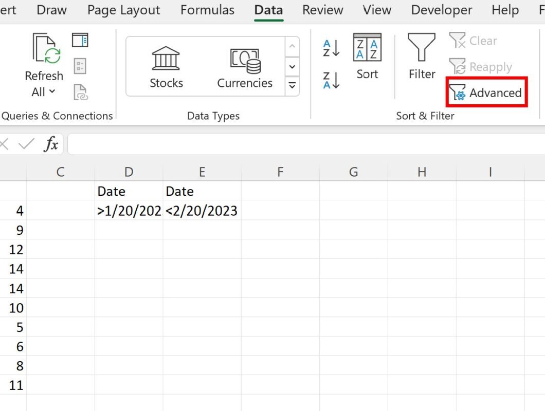How Can I Filter Data Using A Specific Date Range In Excel Advanced Filter?