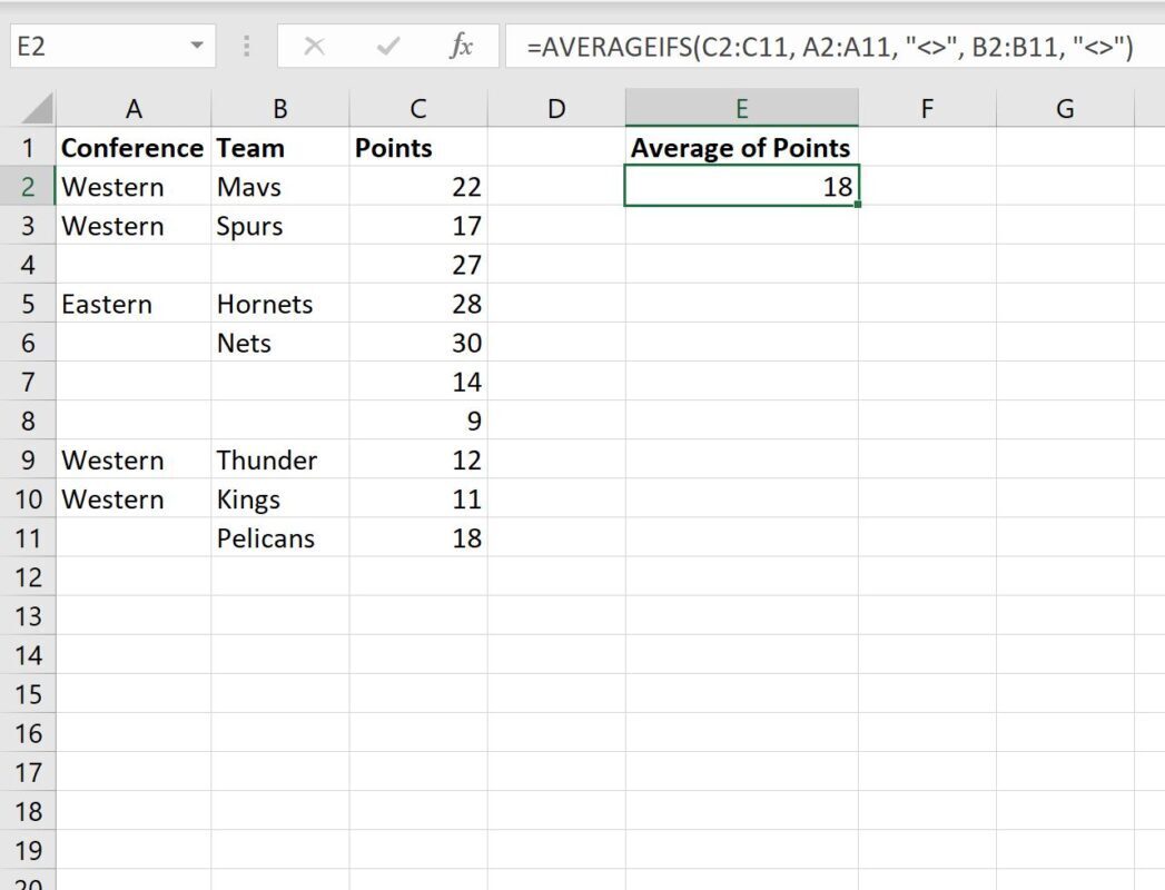 What Is The Average Of A Range Of Cells In Excel, Excluding Any Blank ...