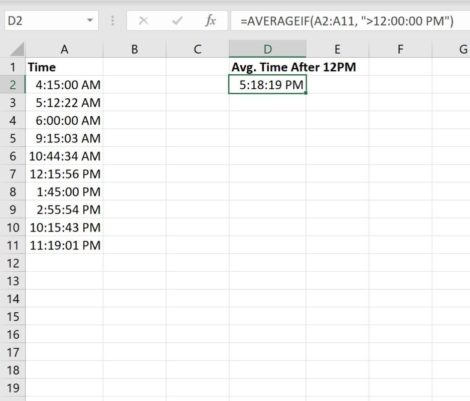 How Can I Calculate The Average Time In Excel?