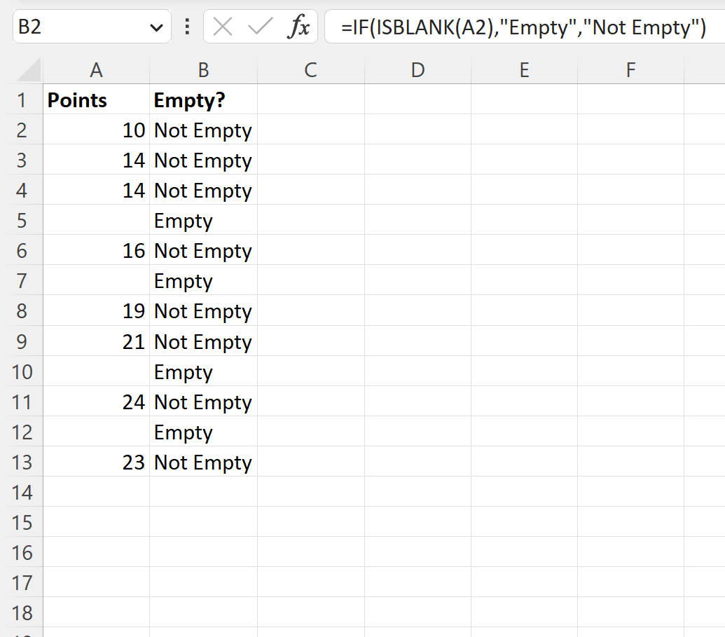 How Can I Determine If A Cell Is Empty In Excel?