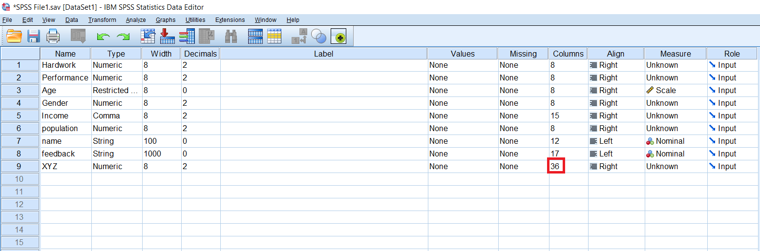 What Are The Columns And Alignment Options In SPSS?