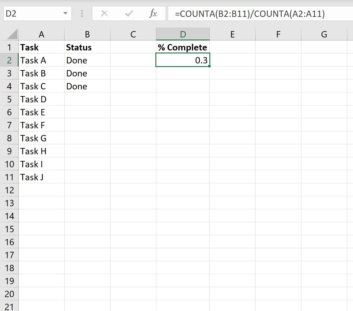 How Do I Calculate The Percent Complete In Excel?