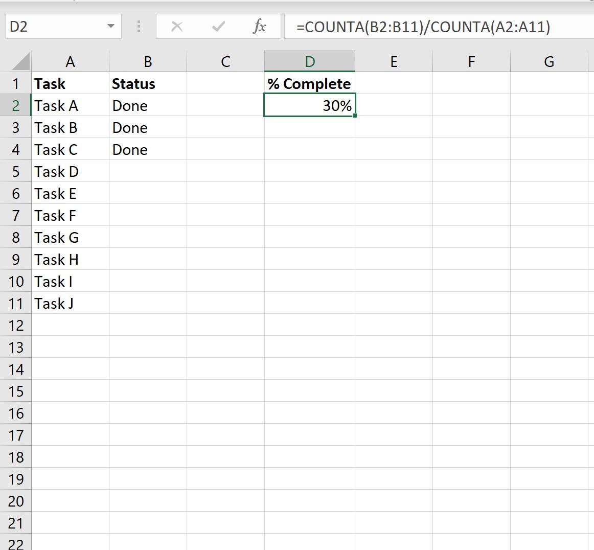 How Do I Calculate The Percent Complete In Excel?