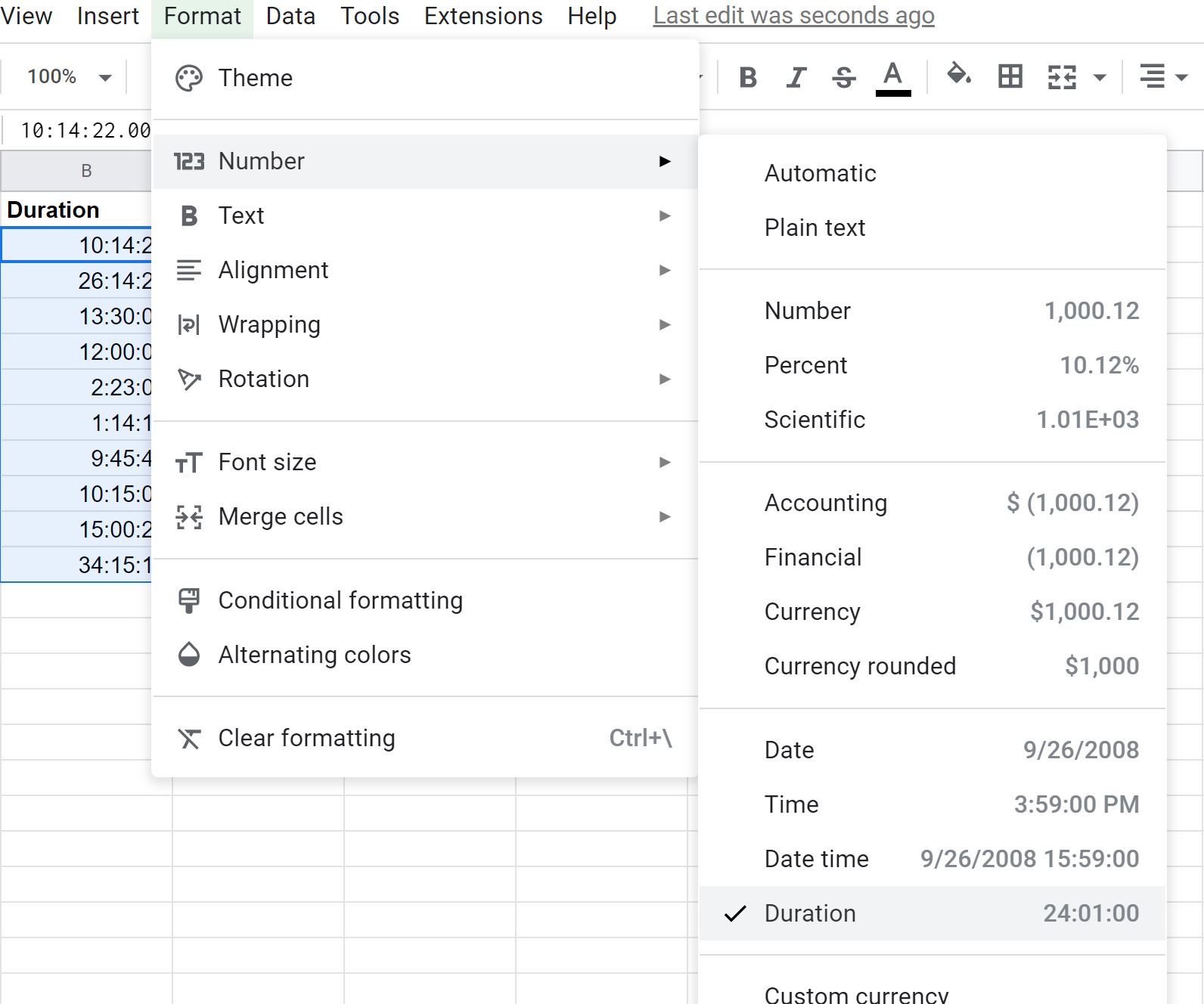 How Can I Convert Time Duration To Seconds In Google Sheets?