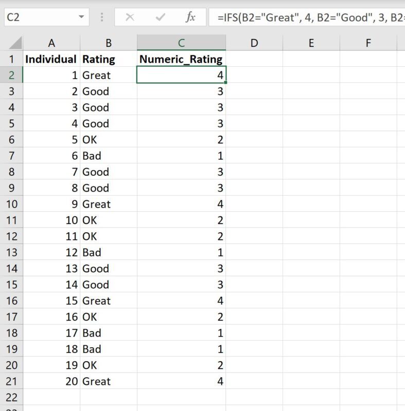 How Do I Convert Categorical Data To Numeric Data In Excel?