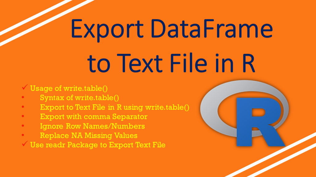 How Can I Export A Dataframe To A Text File In R?