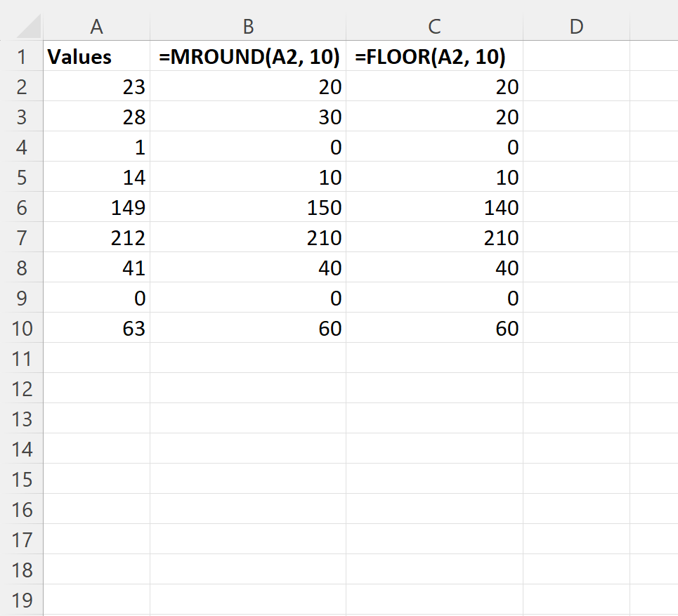 How Can I Use The MROUND Function In Excel To Always Round Down A Value?
