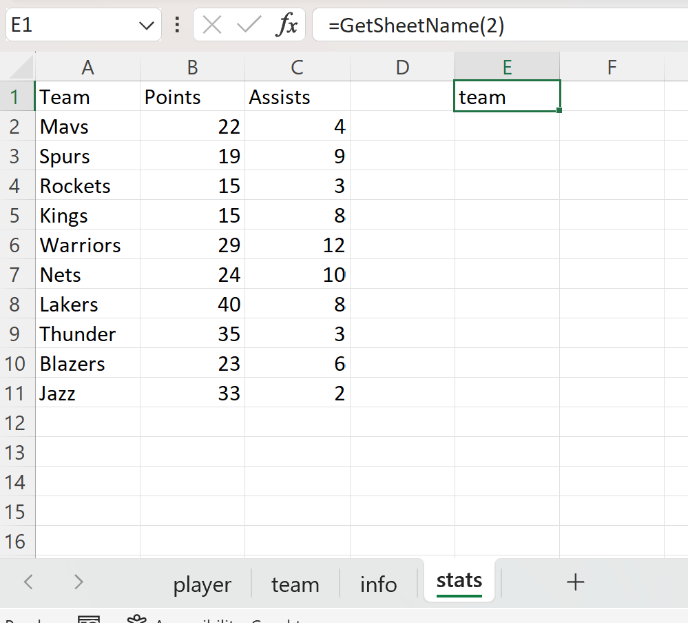 How Can I Use VBA To Retrieve The Name Of A Specific Sheet In Excel?