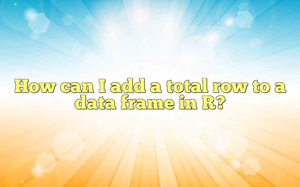 How Can I Add A Total Row To A Data Frame In R?