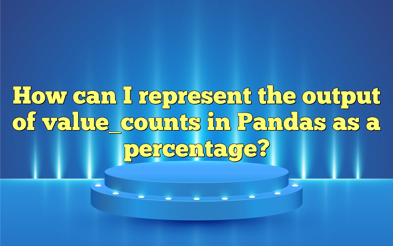 How Can I Represent The Output Of Value_counts In Pandas As A Percentage?