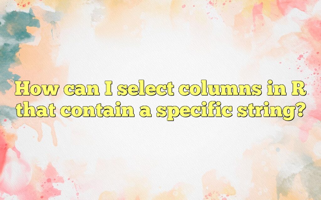 How Can I Select Columns In R That Contain A Specific String?