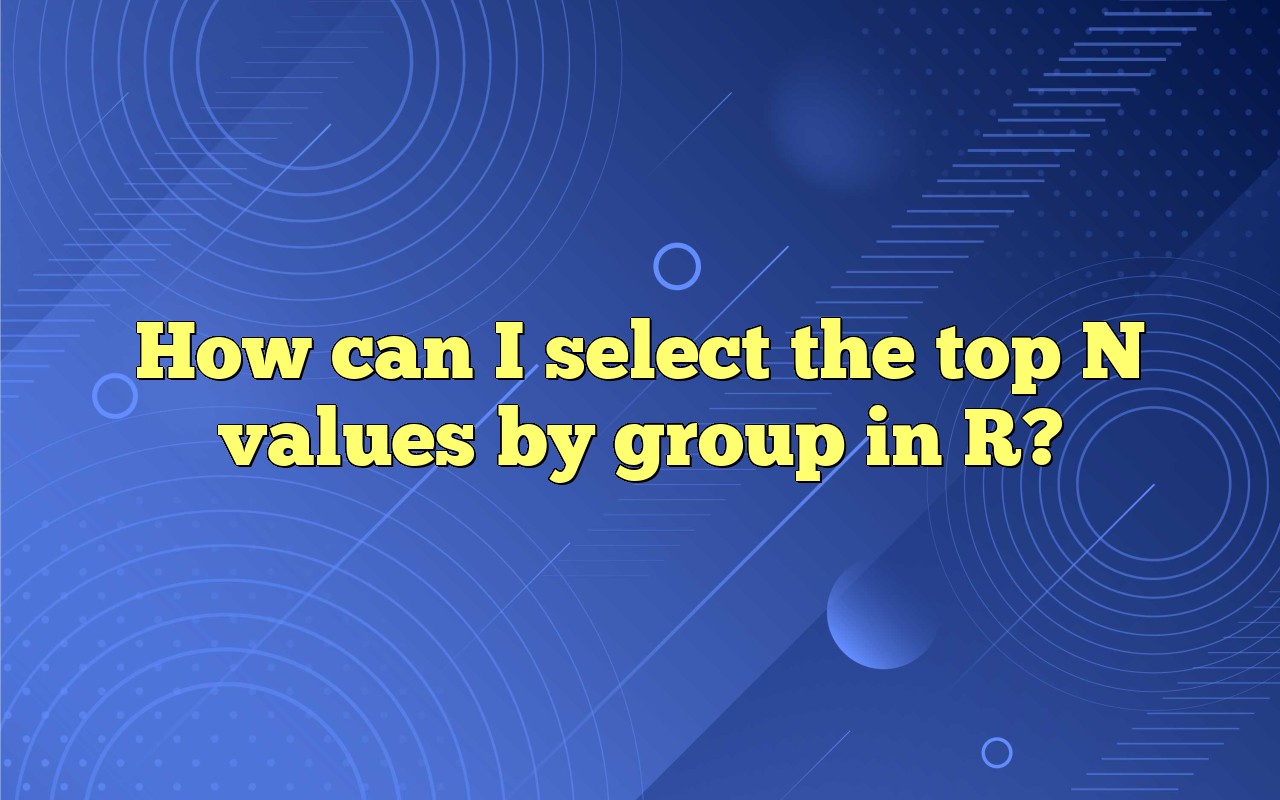 How Can I Select The Top N Values By Group In R