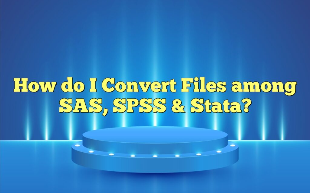 How Do I Convert Files Among SAS, SPSS & Stata?