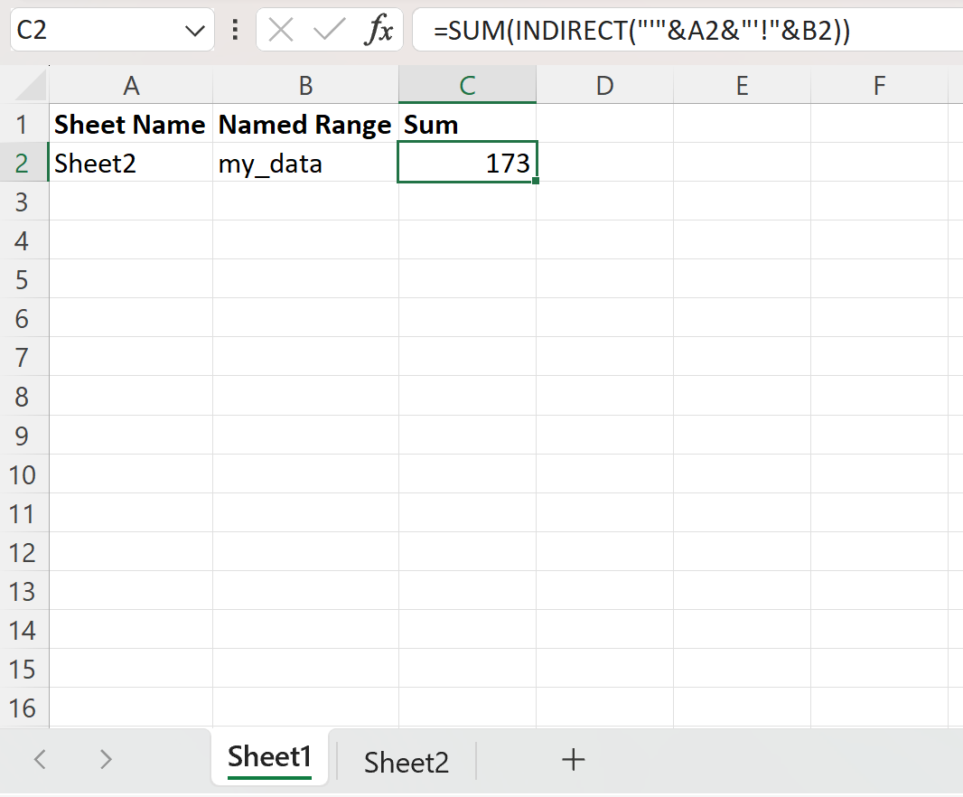 How can I use INDIRECT function to reference sheet names in Excel ...