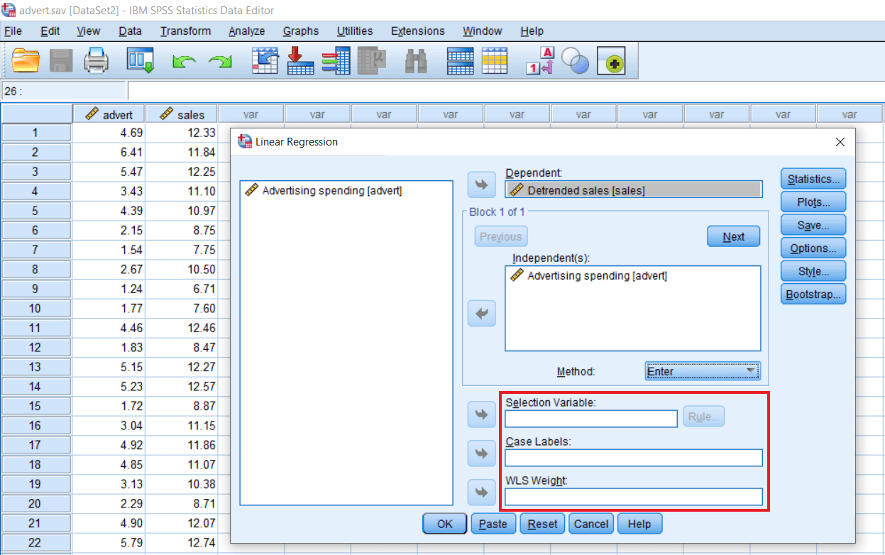 How Do You Input Data For Linear Regression In SPSS?