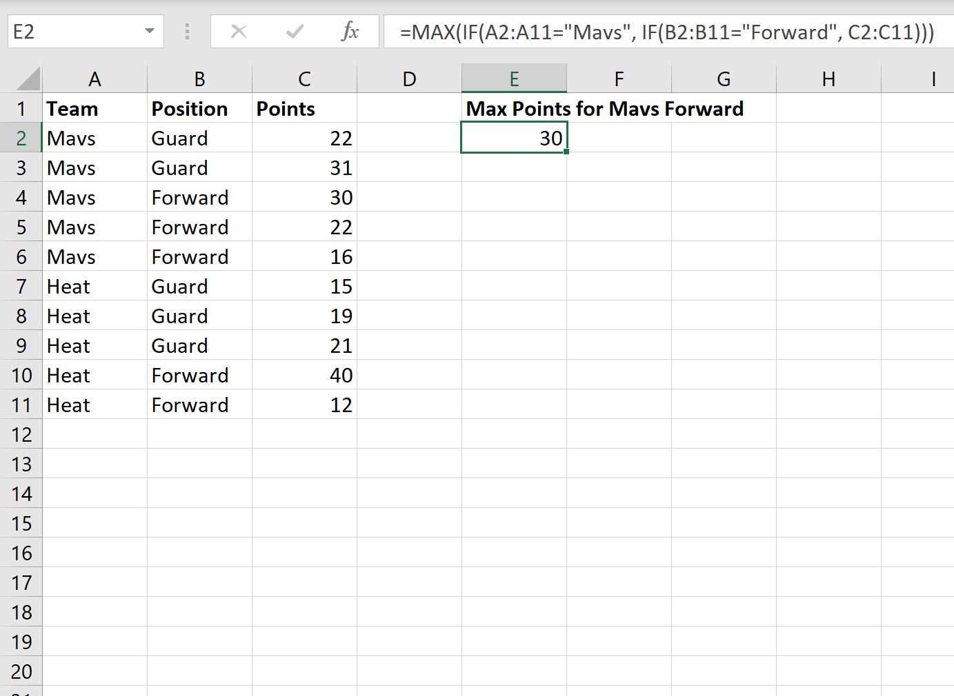 How Can I Use The MAX IF Function In Excel With Multiple Criteria?