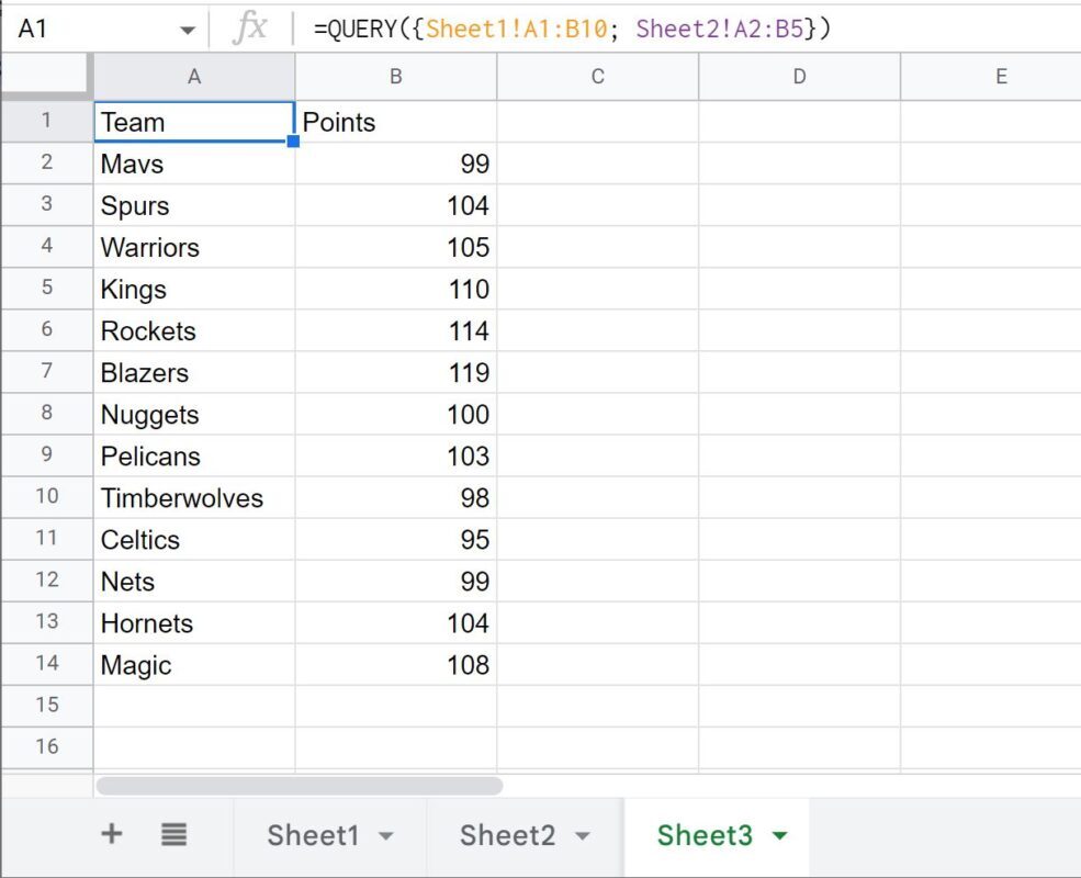 How Can I Query Data From Multiple Ranges In Google Sheets?