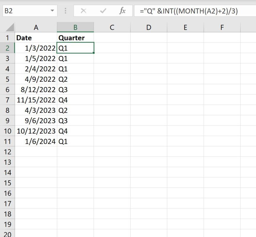 How Do You Convert A Date To Quarter And Year In Excel?