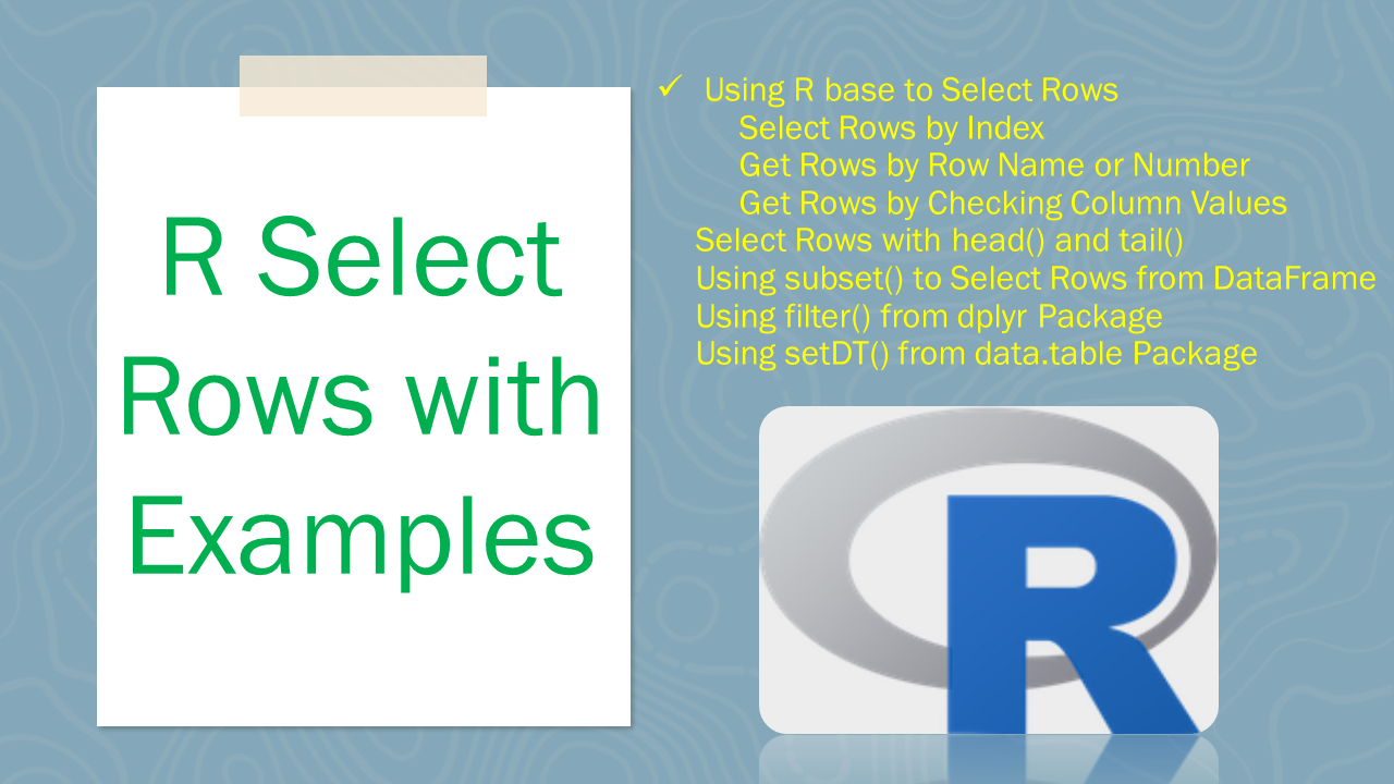 How To Select Rows In R With Examples?
