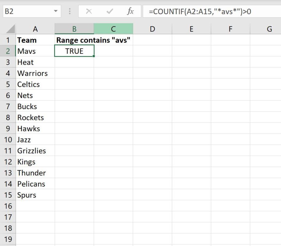 Does The Specified Range Contain A Specific Value In Excel?