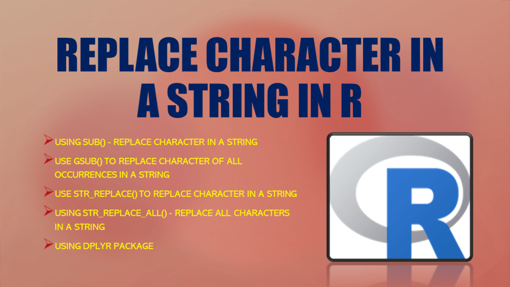 How Can I Replace A Character In A String Using The -R Command?