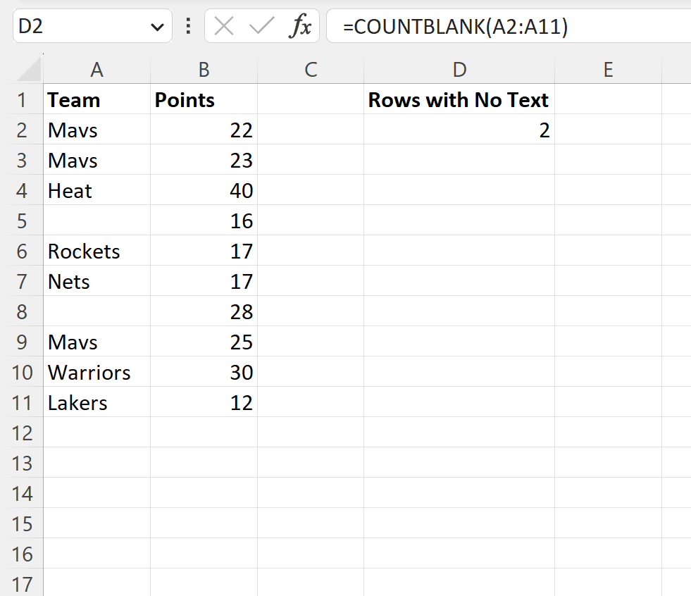 How Can I Count The Number Of Rows With Text In Excel?