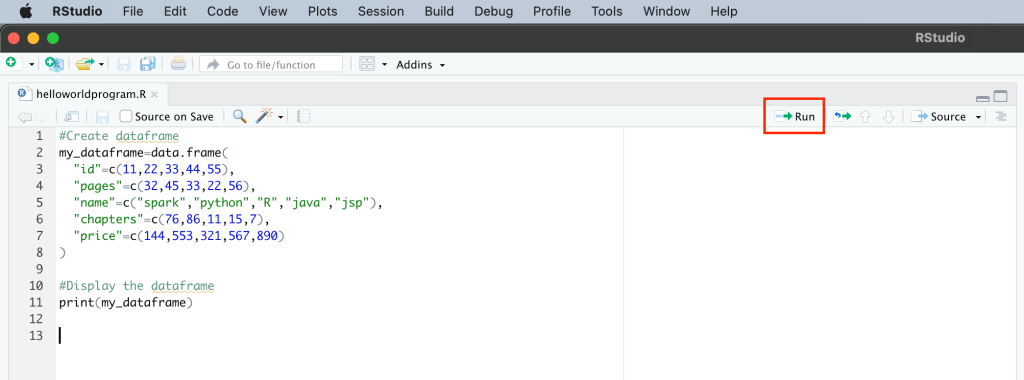 Can The Hello World Program Be Written In R Using The RStudio IDE?