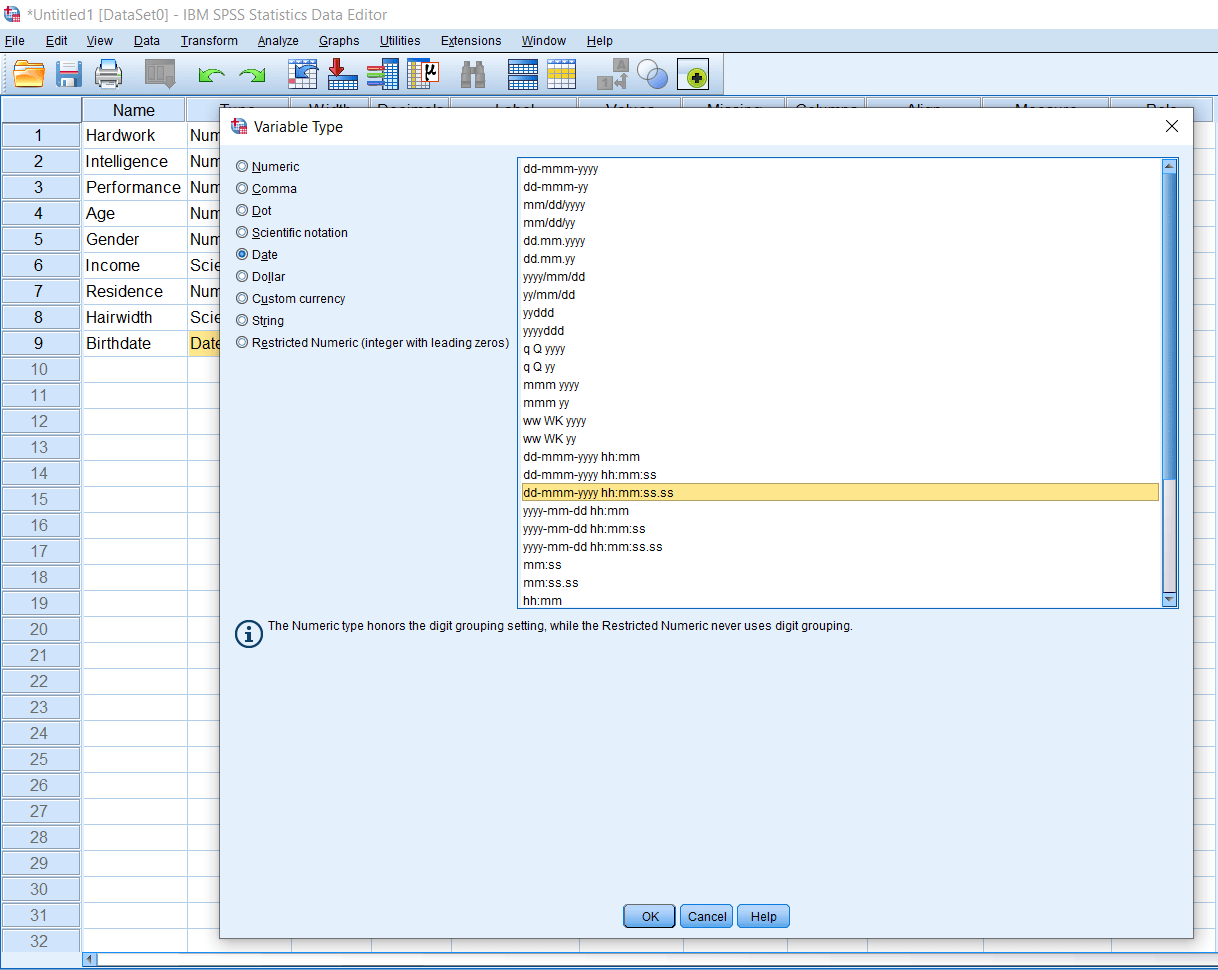 What Is The Proper Format For Date And Timestamps Variables In SPSS?